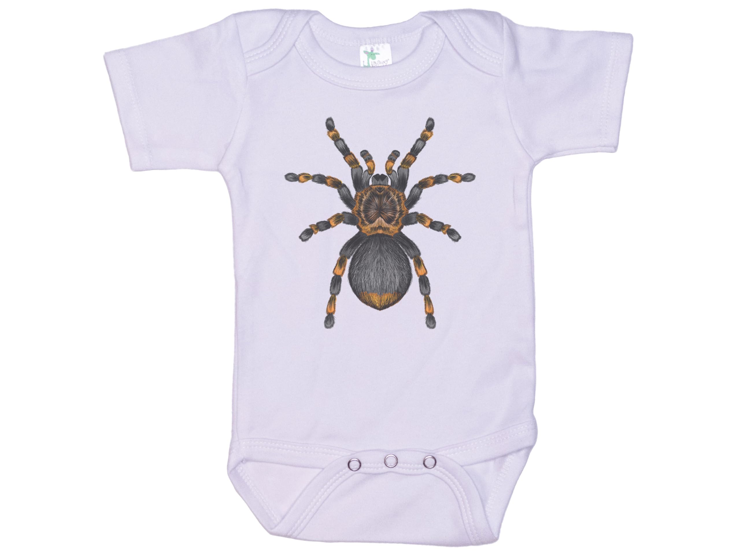 Ebenezer Fire Spider Onesie/Tarantula/Baby Arachnid Outfit/Cute Newborn Bodysuit (6-12M, WHITE SS)