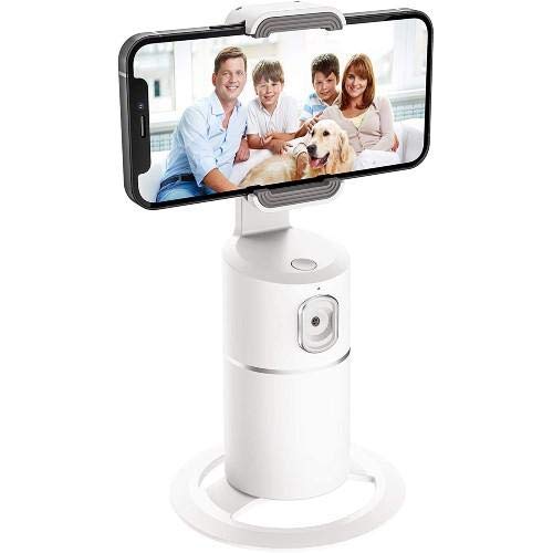 BoxWave Stand and Mount Compatible with Yezz Liv 1s (Stand and Mount by BoxWave) - PivotTrack360 Selfie Stand, Facial Tracking Pivot Stand Mount for Yezz Liv 1s - Winter White