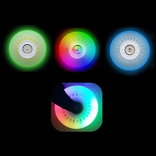 Gaweb Skating Shoes Wheels,4Pcs 76/80mm Skating LED Luminous Flashing Inline Roller Skates Shoes Wheels Green 76mm