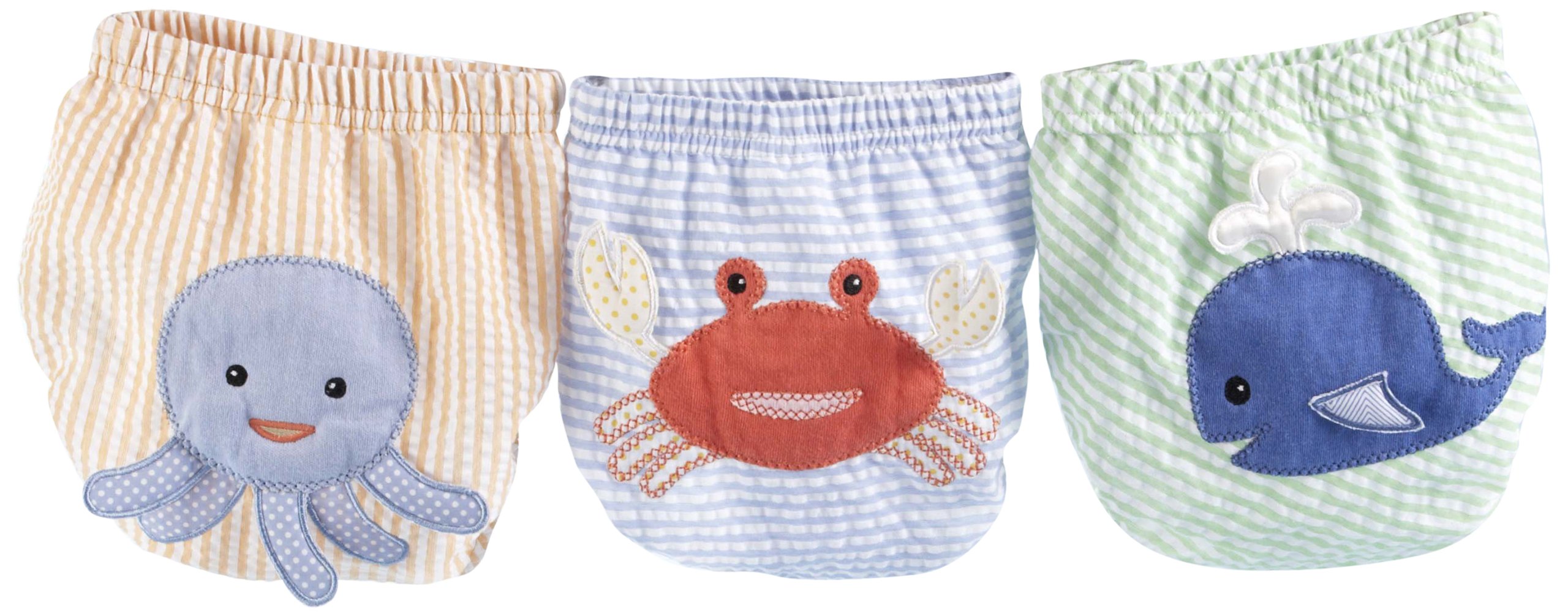 Baby Aspen Beach Bums 3 Piece Bloomers, Newborn Bathing Suit, Diaper Cover, Swimmers, 0-6 Months