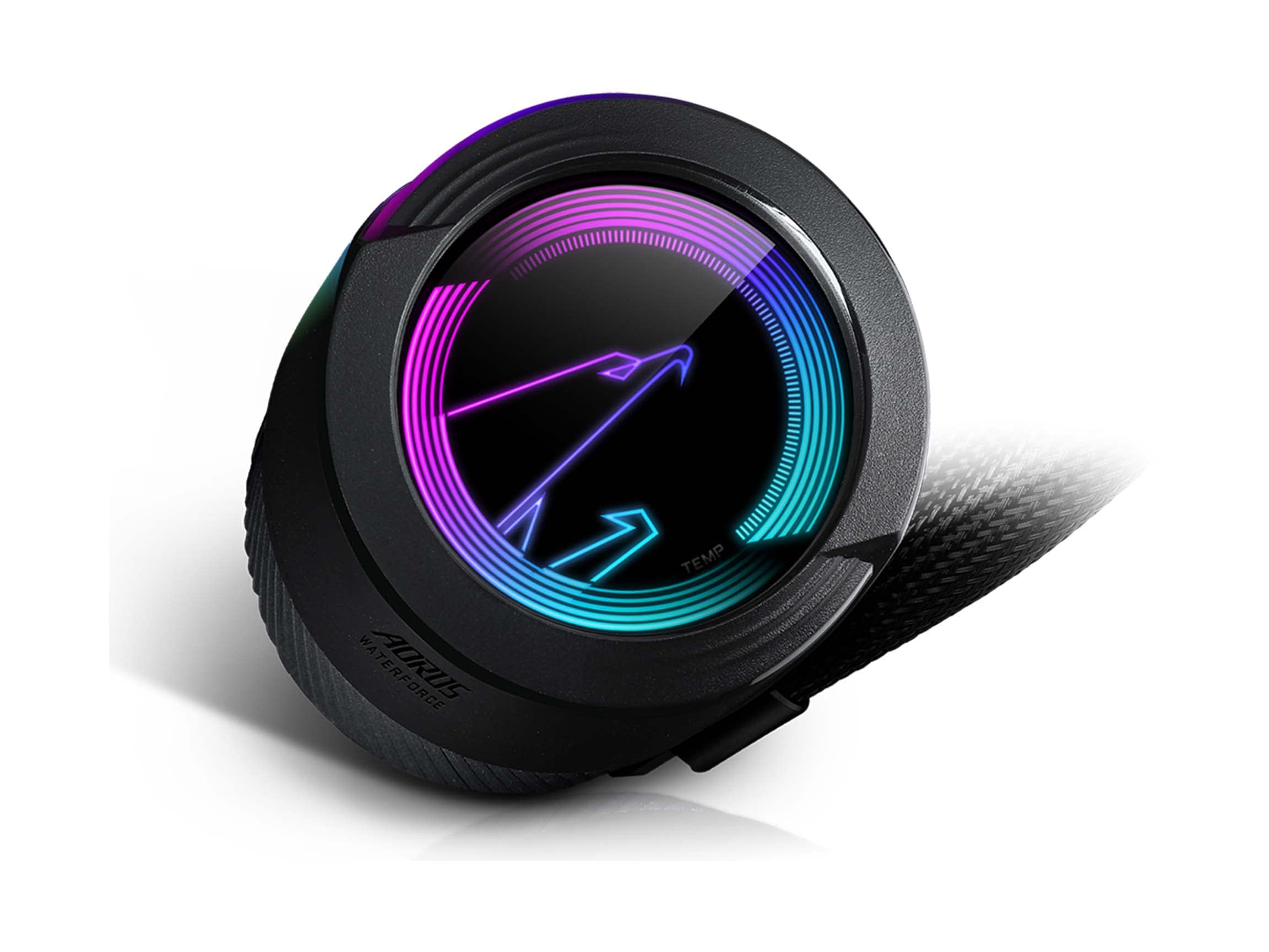 AORUS WATERFORCE 240 AIO Liquid CPU Cooler, 240mm Radiator with 2X 120mm Low Noise ARGB Fans, Rotatable ARGB Lighting Panel Design, Compatible with Intel LGA1700 (GP-AORUS WATERFORCE 240), Black