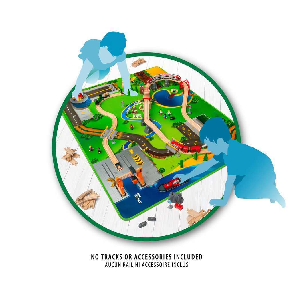 BRIO World Play Mat|Ideal for Open-Ended Train Set Designs and Classic Vehicle Play for Kids Age 3 and Up