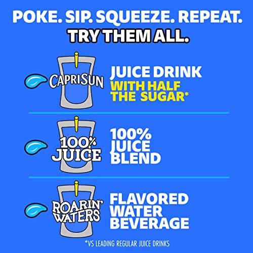 Capri Sun Strawberry Kiwi Naturally Flavored Kids Juice Drink Blend (10 ct Box, 6 fl oz Pouches)