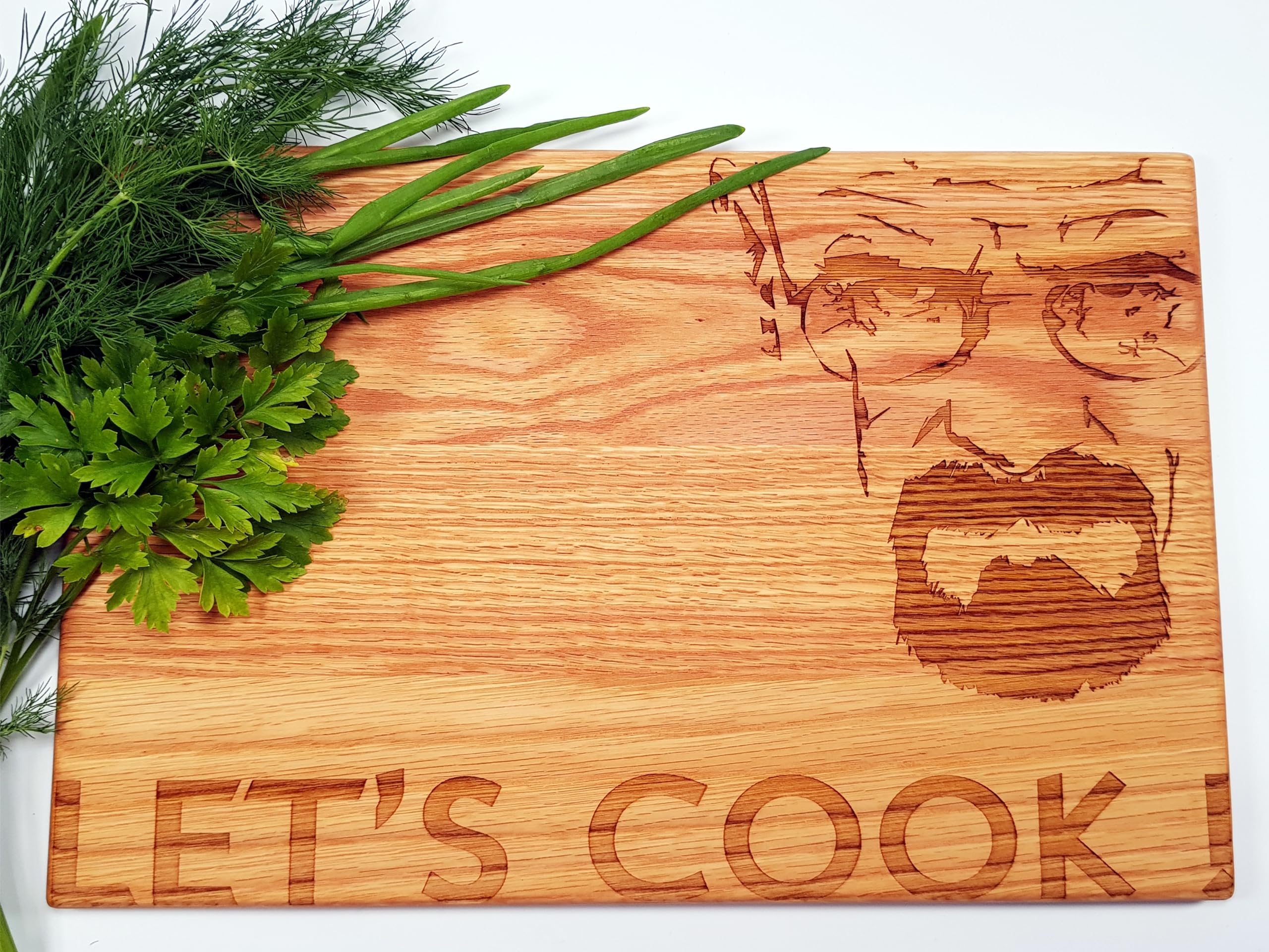 Algis Crafts | Cutting Board - LET'S COOK | Housewarming Gift for Newlyweds, Birthday, Wedding Gifts | Laser Engraved Board for Couples | Handmade Chopping Board For Kitchen