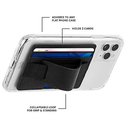Case-Mate - Stick On Credit Card Wallet - Phone Holder - Loop Pockets - Ultra-Slim Card Holder - Finger Loop for Secure Hold - fit - Apple β iPhone β Samsung β Galaxy β Black
