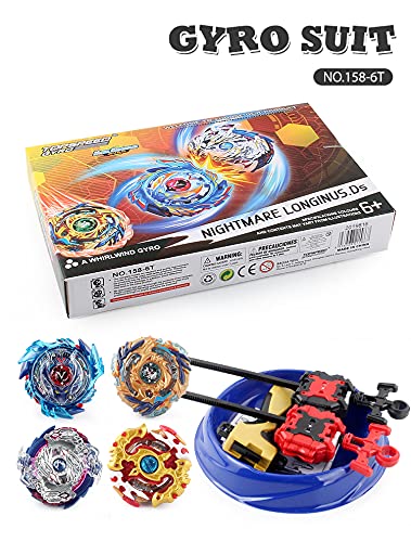 Battling Burst Game Tops Starter 4 in 1 Set (Genesis Valtryek;God Starter Drain Fafnir.8NT;Starter Nightmare Longinus. Ds;Spriggan Requiem .0.Zt)