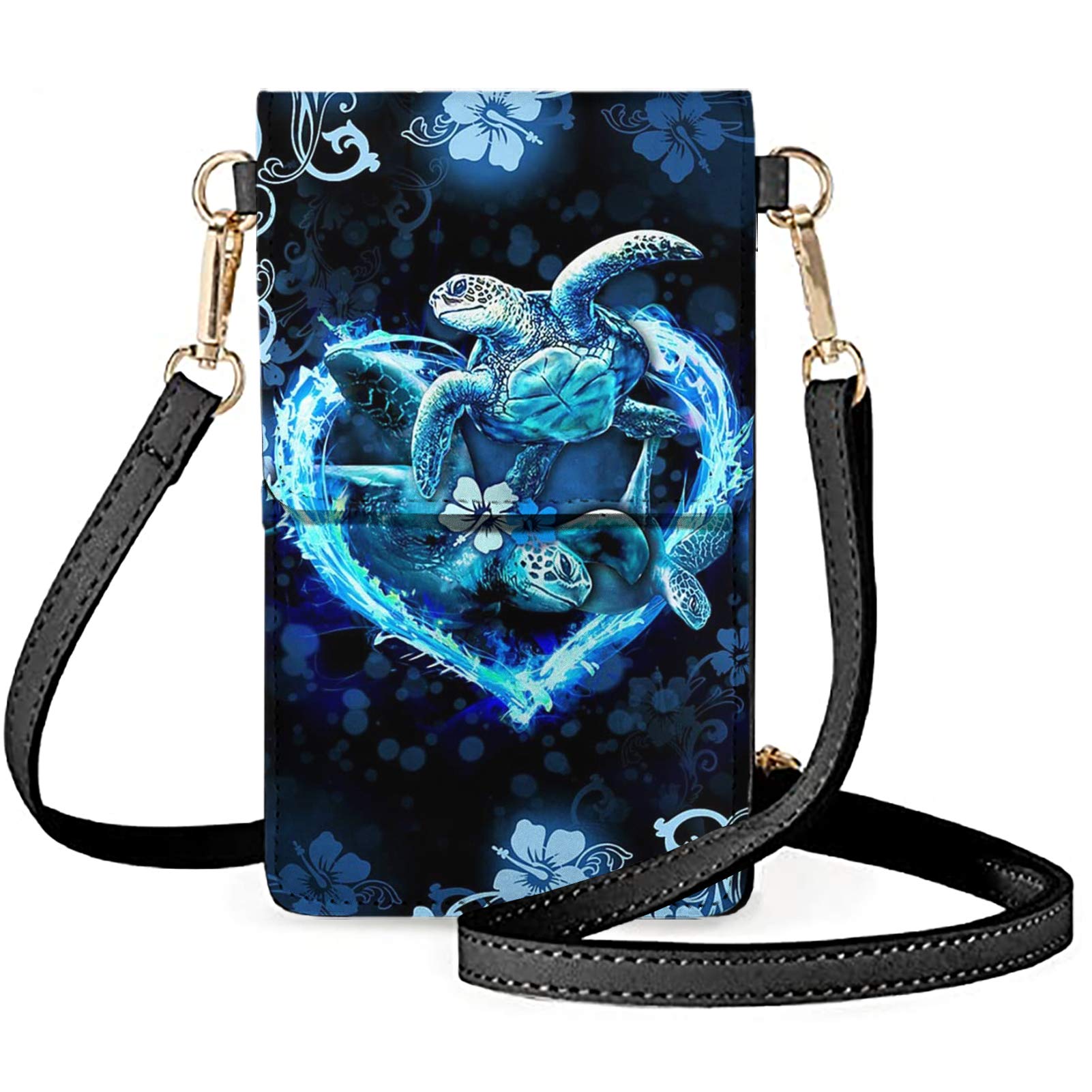 Biyejit Floral Turtle Touch Screen Purse Fits Most Smartphones β Stylish Crossbody with Shoulder Strap Keeps Cash, Credit Cards, Phone Screens Safe