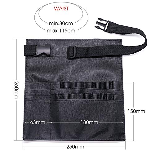 DFIEER 22 Pockets Professional Cosmetic Makeup Brush Bag with Artist Belt Strap for Women (Brush Not Included)