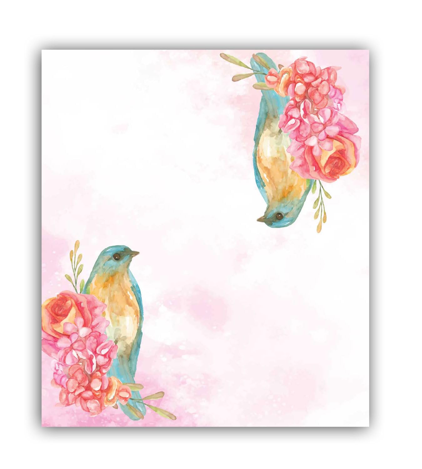 Stonehouse Collection | Pretty Blue Bird Name Cards | Floral Table Tents | Wedding/Generic Event Place Cards | 25 Count (Floral Blue Bird)