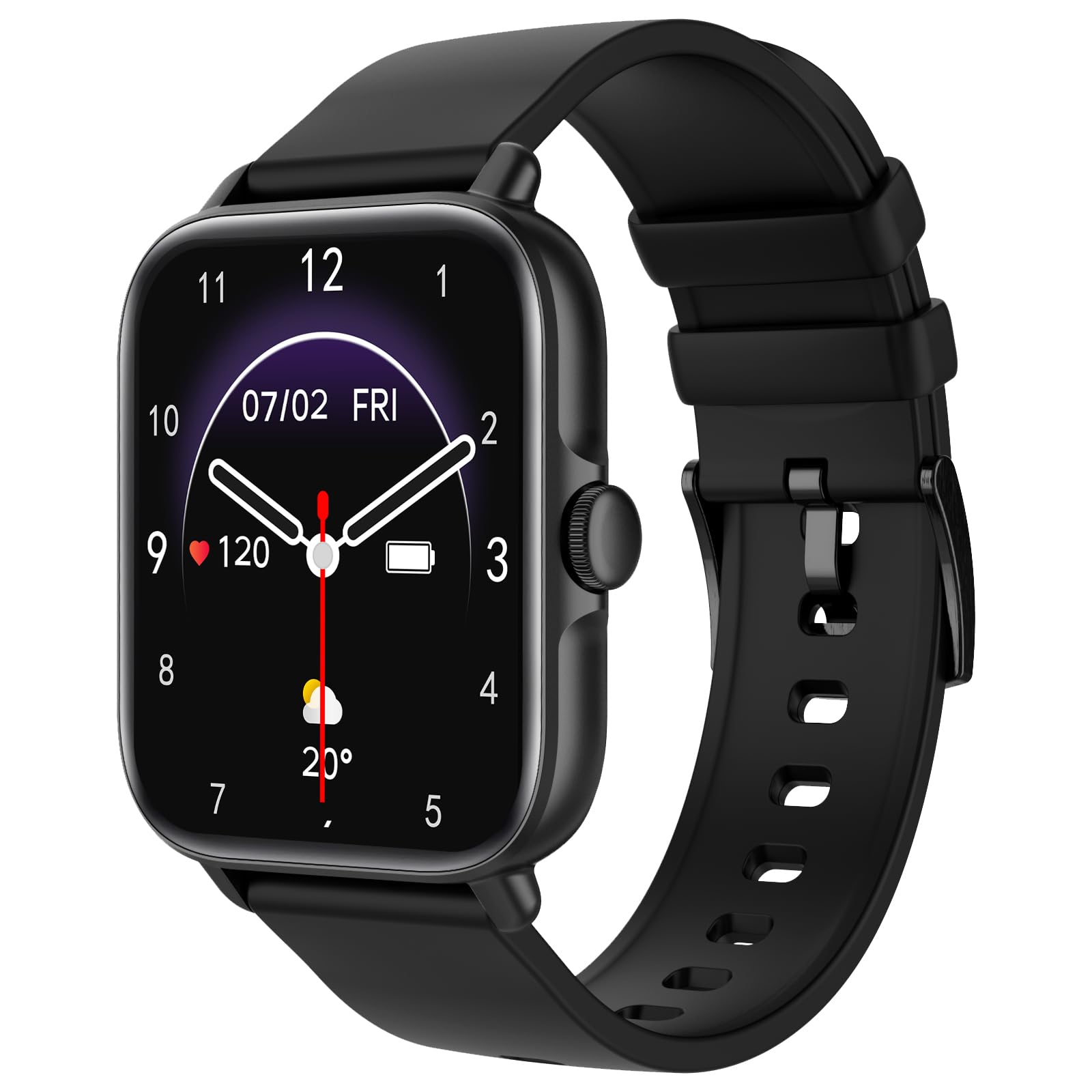 VAOYAO Smart Watch Fitness Tracker for Men Women, 1.69" Full Touch Screen with Heart Rate Monitor, Sleep Tracker, Step Counter, Message Call Reminder, Smartwatch for Android Phones iOS, Black