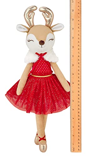 Bearington Noella Plush Reindeer Ballerina Doll, 16.5 Inch