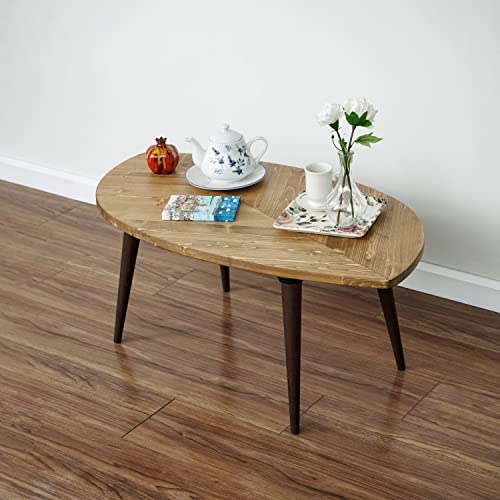 Modern Center Table | Spruce Tree Coffee Table | Modern Table | Modern Living Room Furniture | Wooden Furniture (L_Dark)