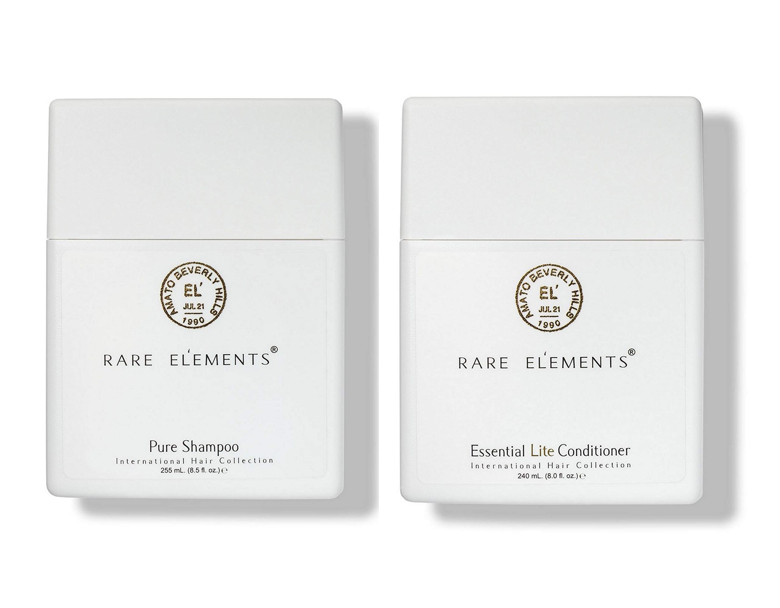 Rare Elements Pure Shampoo & Essential Lite Conditioner Set with Gute Carrying Bag (Three Piece Bundle) 8 oz per unit