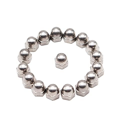 binifiMux 100pcs M4-0.7mm Acorn Cap Nuts, 304 Stainless Steel / A2-70/18-8, Plain Finish, DIN1587