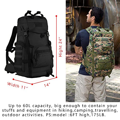 4land Big Camping Backpack for Men, Extra Large Hiking Backpack for Travel, 60L70L85L Oversized Waterproof Military Rucksack