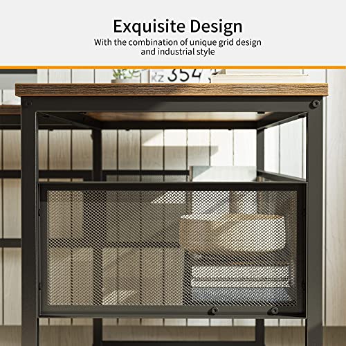 CubiCubi L Shaped Desk with Storage, 59.1 Inch Corner Computer Desk with Shelves, Home Office Workstation for Study or Working, Rustic Brown