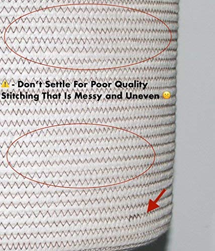 Cotton Rope Storage Baskets 23.6"x17.7"x13.8'' Extra Large Boho Blanket Basket Living Room Woven Toy Storage Bin for Blankets Tall Laundry Hamper Baby Nursery Hampers