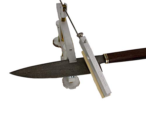 BELGISCHER BROCKEN Dorolist sharpening guide I Yellow Belgian Whestone 8000-10000 on aluminum support I format 3,94 x0,67x0,24in I knife sharpener compatible with Lansky-EZE Lap grinding system