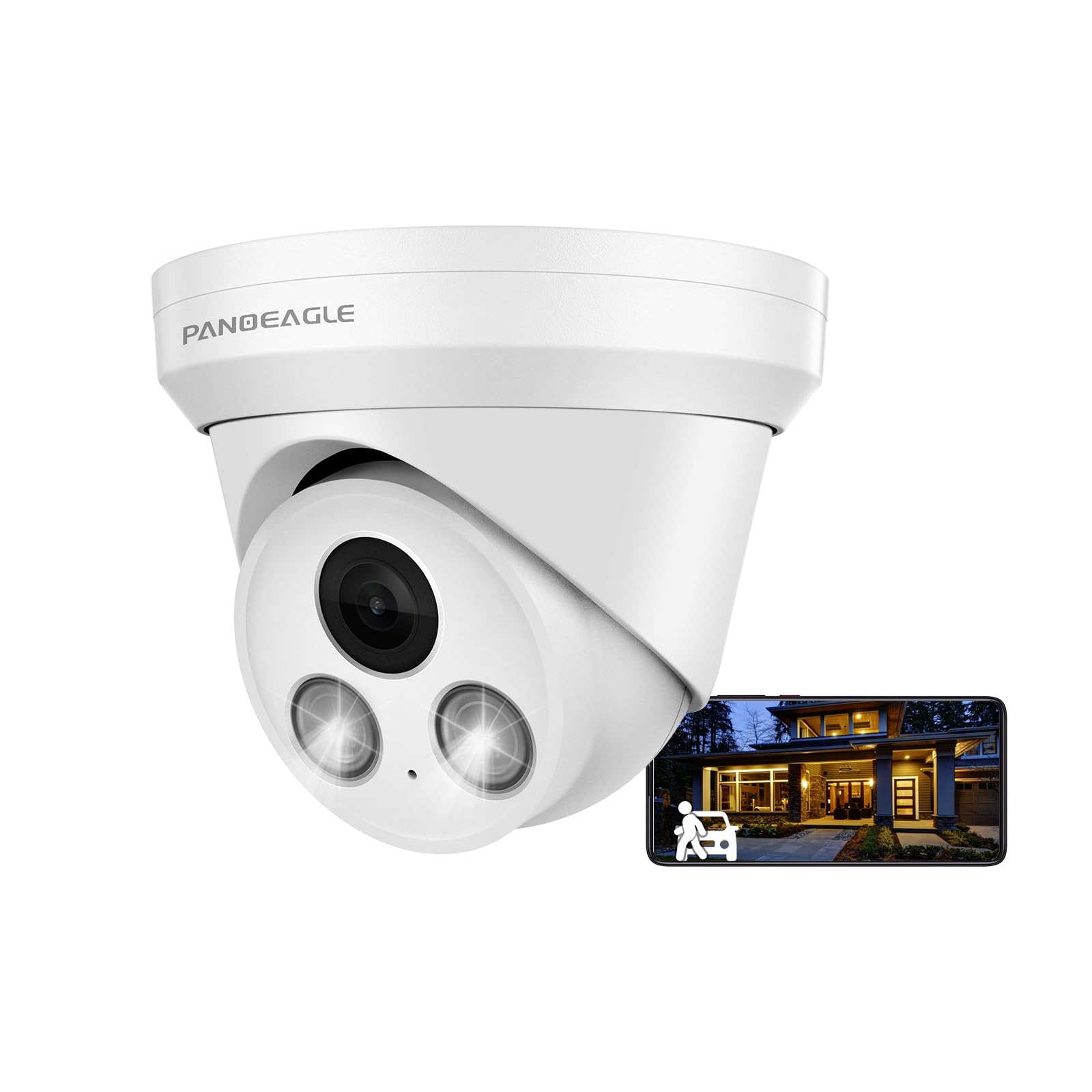 8MP Full Color PoE IP Camera with AI Human/Vehicle Detection,F1.0 Super Aperture Wide Angle 2.8mm Lens,Built-in Mic,Compatible with Hikvision Outdoor Security Camera with Built-in Mic(PG2387C-28)