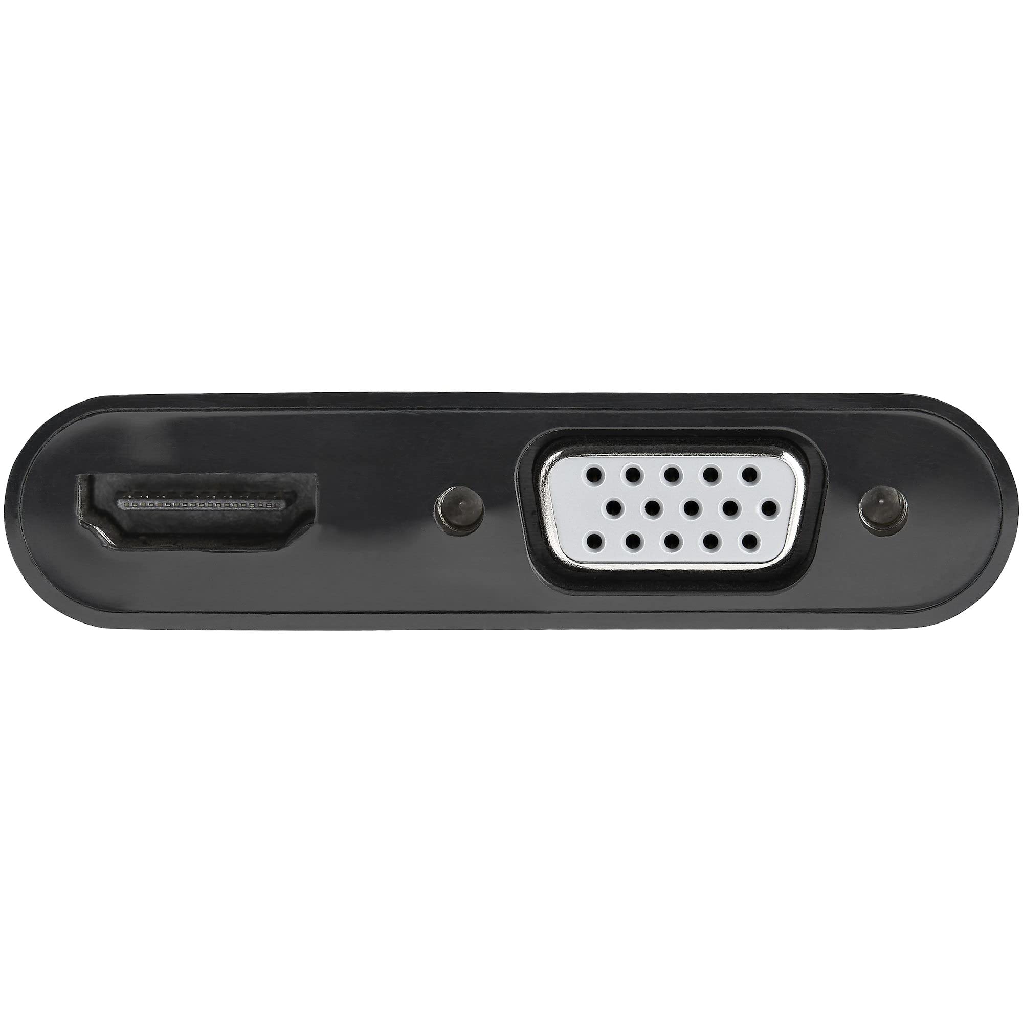 StarTech.com DisplayPort to HDMI VGA Adapter - DP 1.2 HBR2 to HDMI 2.0 (4K 60Hz) or VGA 1080p Converter Dongle - DP to HDMI or VGA Monitor Adapter - Digital Video Display Adapter (DP2VGAHD20)