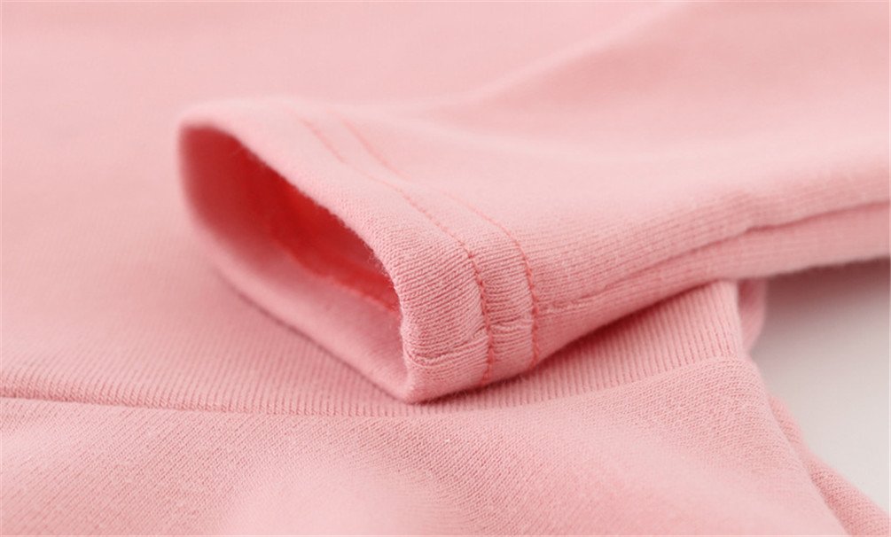 Csbks Toddler Baby Girls Long Sleeve Cotton Dress Solid Ruffle Tops 2T Pink