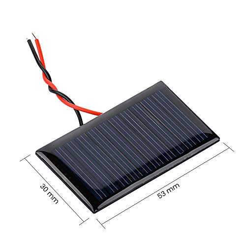 AOSHIKE 10Pcs 5V 30mA Mini Solar Panels for Solar Power Mini Solar Cells DIY Electric Toy Materials Photovoltaic Cells Solar DIY System Kits 2.08"x1.18"(5V 30mA 53mmx30mm)