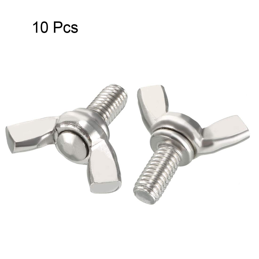 uxcell Wingbolt Butterfly Wing Thumb Hand Screws Bolts M6x12mm 1mm Pitch Carbon Steel 10pcs
