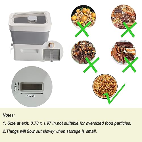 chuyouan Collapsible Dog Food Storage Container,Auto-Pet Food Container Foldable Cat Feed Storage Bin with Clear Lid Measuring Cups (25 LB)