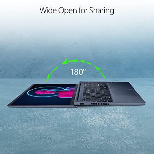 ASUS VivoBook 15 Slim Laptop, 15.6" FHD Display, Intel Core i7-1260P CPU, Intel Iris Xe Graphics, 8GB RAM, 512GB SSD, Fingerprint Sensor, Windows 11 Home, Quiet Blue, F1502ZA-DS72