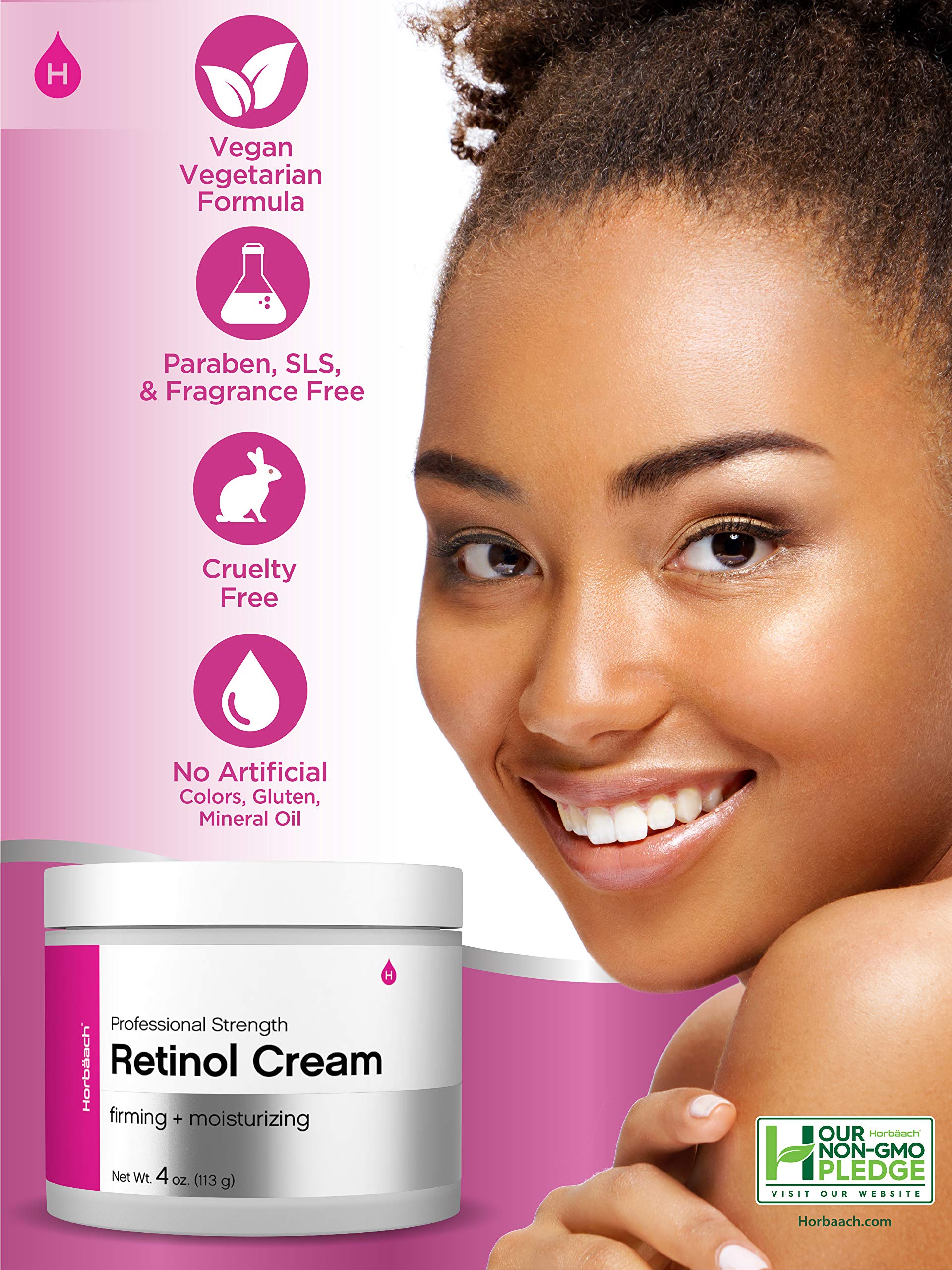 Retinol Cream for Face | Retinol Night Cream | 4oz | SLS & Paraben Free Moisturizer | By Horbaach
