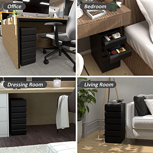 Aobabo 6 Drawer Chest Storage Cabinet Used Under Desk, Modern Floor Storage for Office Living Room Bedroom,6-Layer Vertical Drawer Cabinet for Home&Office…