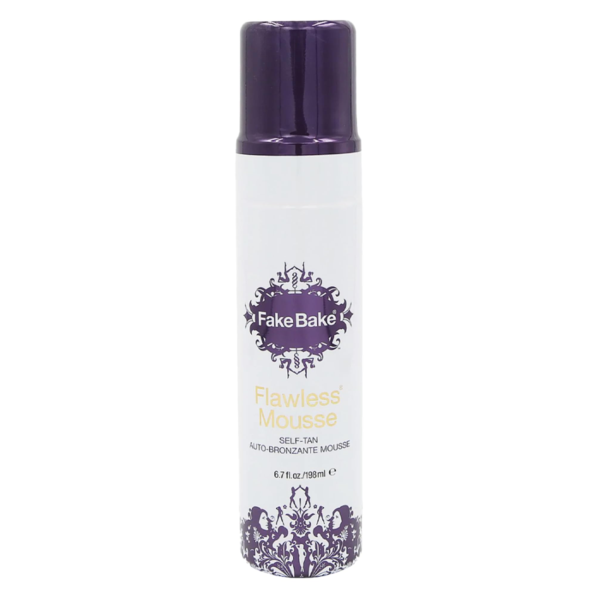 Fake Bake Flawless Self Tanning Mousse Streak-Free, Long-Lasting Natural Glow For All Skin Tones Women & Men - Sunless Tanner Includes Mitt For Easy Application, Black Coconut Scent - 6.7 oz