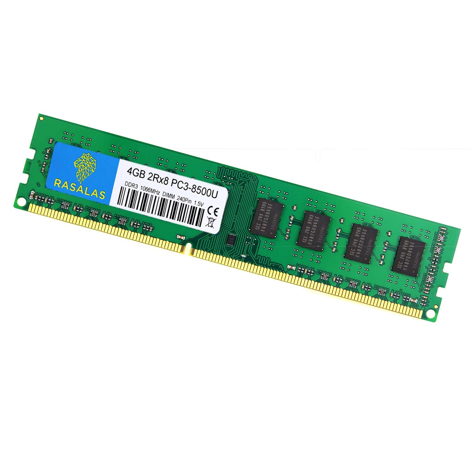 Rasalas 8GB DDR3 Kit (2x4GB) PC3-8500 DDR3 1066 Mhz DDR3 8GB Udimm DDR3 Ram 2Rx8 1.5V CL7 Desktop Comuter Ram Memory Modules Upgrade