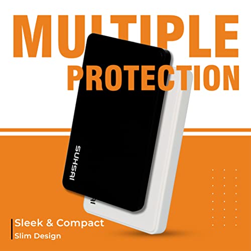 SUHSAI 100GB Ultra Slim Portable External Hard Drive USB 3.0 Storage Backup - 2.5" HDD Storage Memory Expansion Compatible with Laptop, PC, Desktop, PS4, PS5, Mac - Rapid Data Transfer - Black
