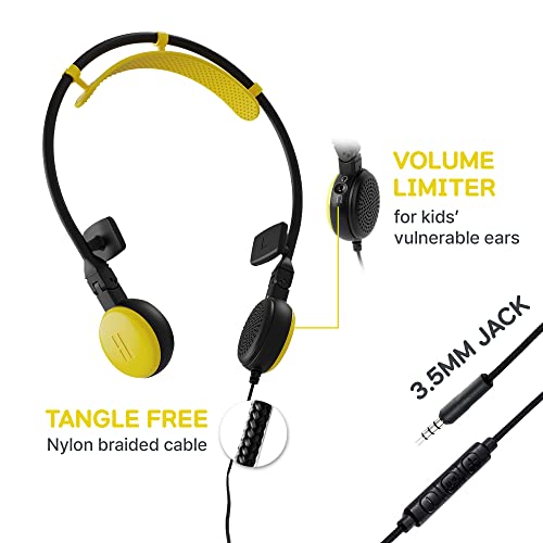 Bengdii Bee Off Ear Headphones, Max Comfort Ear Speakers, Noncontact Earpieces, Lightweight Open Ear Headsets, Microphone, 3.5mm Jack for School/Teens/Kids/Phone/Tablet/Laptop, Korean Made, Mint