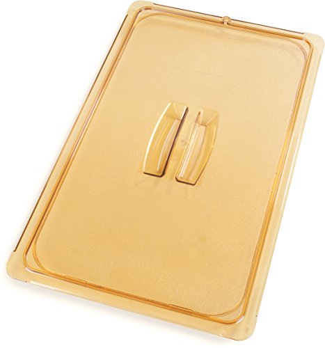 Carlisle FoodService Products 10410U13 StorPlus High Heat Universal Handled Food Pan Lid, Full Size, Amber