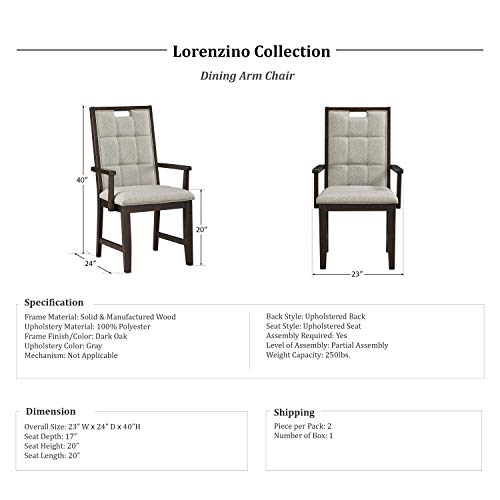 Lexicon Lorenzino 7-Piece Dining Set, Dark Oak