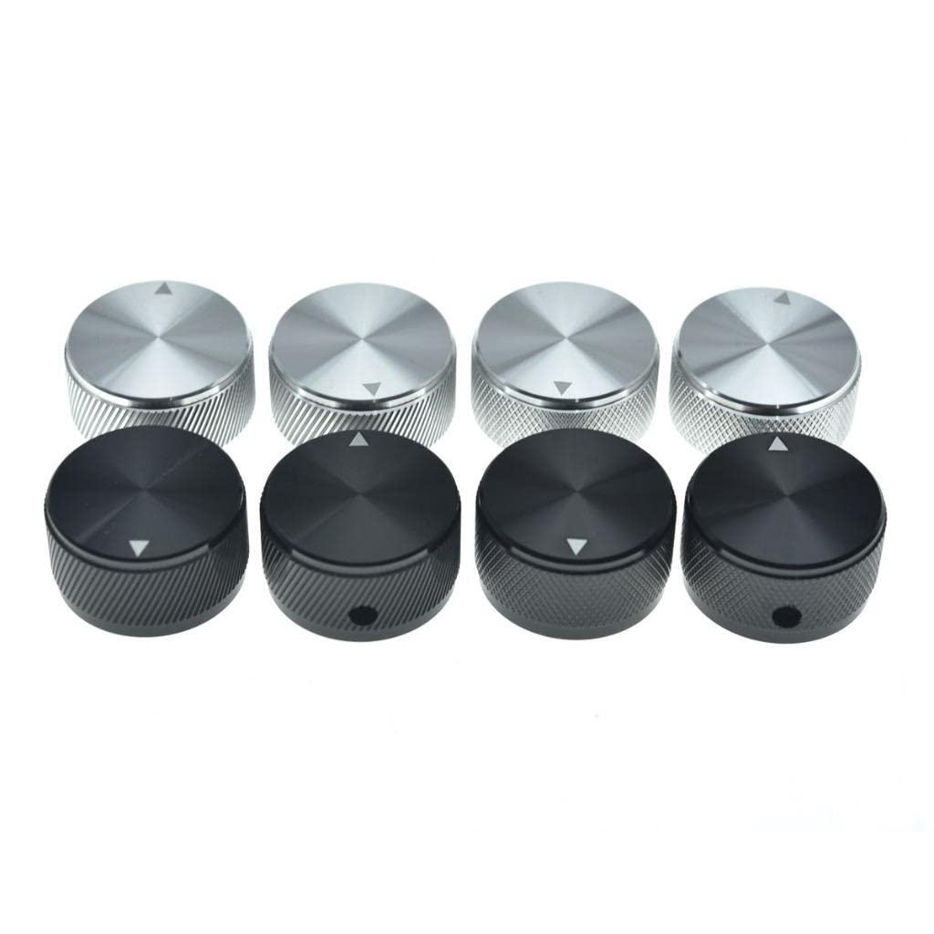 4pcs 30 * 17mm Aluminium Potentiometer Knobs 1/4" Universal Pot Control Knobs with Indicator and Set Screw for AMP Amplifier/Power Amplifier/Preamps/Audio Equipments Silver