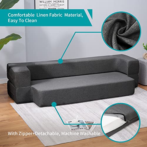 BALUS 8.6 Inch Folding Sofa Bed Couch,Twin Size Floor Sofa Bed Foldable, Memory Foam Futon Couch,Fold Out Sofa Bed Convertible Sleeper Sofa Bed for Living Room/Bedroom/Guest Room/Office