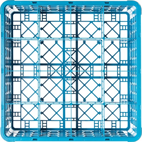 Carlisle FoodService Products RG16-214 FBA_RG16214 16 Compartment Glass Rack with 2 Extenders, 7.12", Blue