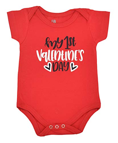 Unique Baby Girls My 1st Valentine's Day Romper Layette Set (3 Months)