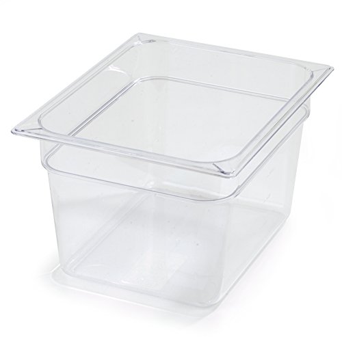 Carlisle FoodService Products 10223B07 StorPlus Half Size Food Pan, Polycarbonate, 8" Deep, Clear