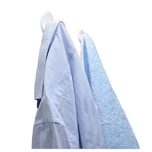 sunshine99 Adhesive Hooks,Damage-Free Hanging Wall Hook Large Utility Pothook Strong Waterproof Hanger for Robe, Coat, Towel, Keys, Bags, Home, Kitchen, Bathroom,Office (Large-Size)(6Pack White)