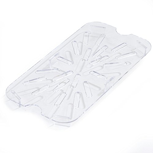 Carlisle FoodService Products 3069507 Plastic Drain Shelf for 1/4 Size Food Pan, Clear (Pack of 6)