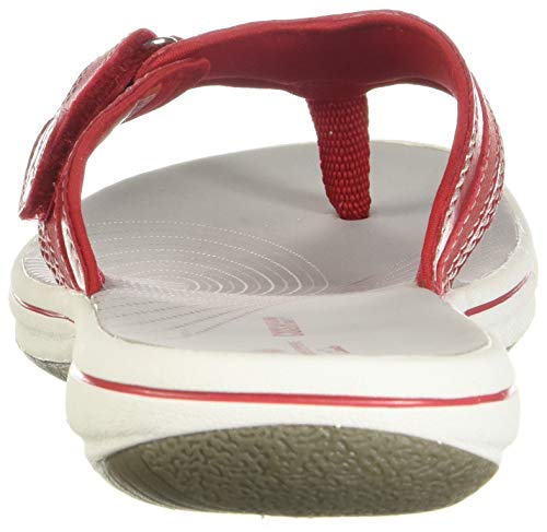 Clarks Women's Breeze Sea Flip-Flop, New Red Synthetic, 5