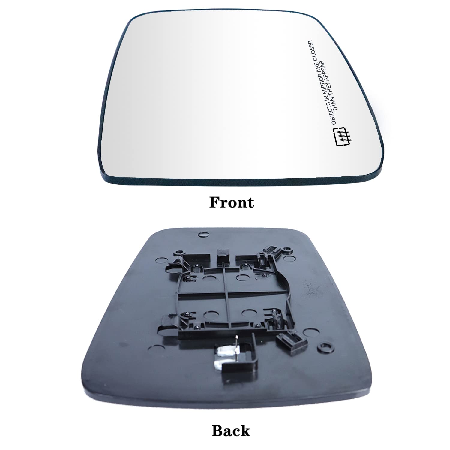68050298AA Passenger Right Side Heated Mirror Glass Compatible with 2009-2018 Dodge Ram 1500 2500 Right Heated Convex Mirror Glass with Rear Holder Replace 68079362AA