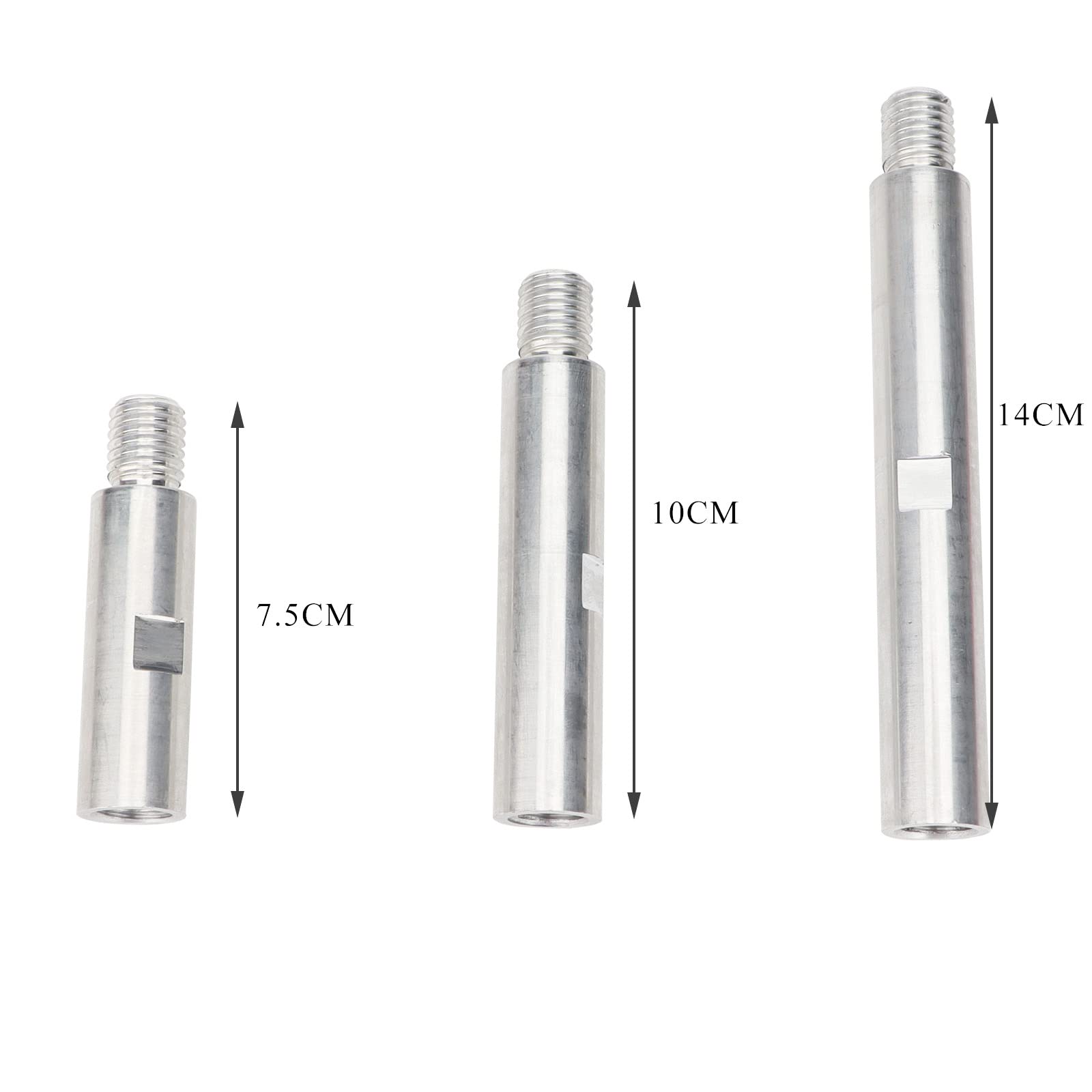 Angle Grinder Extension Shaft, M14 Connecting Rod 3Pcs Set for Polishing Machine (75mm 100mm 140mm)