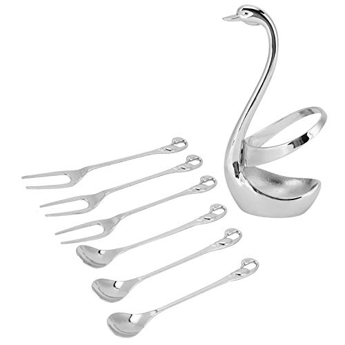 7Pcs Set Zinc Alloy Dinnerware Holder Tableware With 3 Spoons 3 Forks Home Decoration 7Pcs Set Zinc Alloy