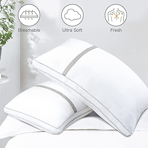 BedStory Pillows for Sleeping 2 Pack, Hotel Quality Bed Pillow King Size, Down Alternative Pillows with Ultra Soft Fiber Fill, Good for Back and Side Sleepers