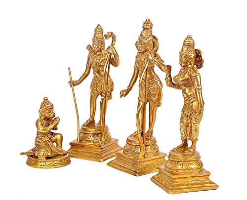 AONA Brass Shri Ram Darbar Statue Idol Ram Darbar Rama Height 8 inch